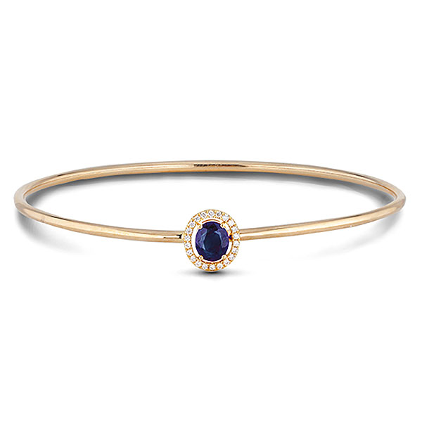 Oval Shaped Sapphire And Canadian Diamond Halo Bangle Oval Shaped Sapphire And Canadian Diamond Halo Bangle